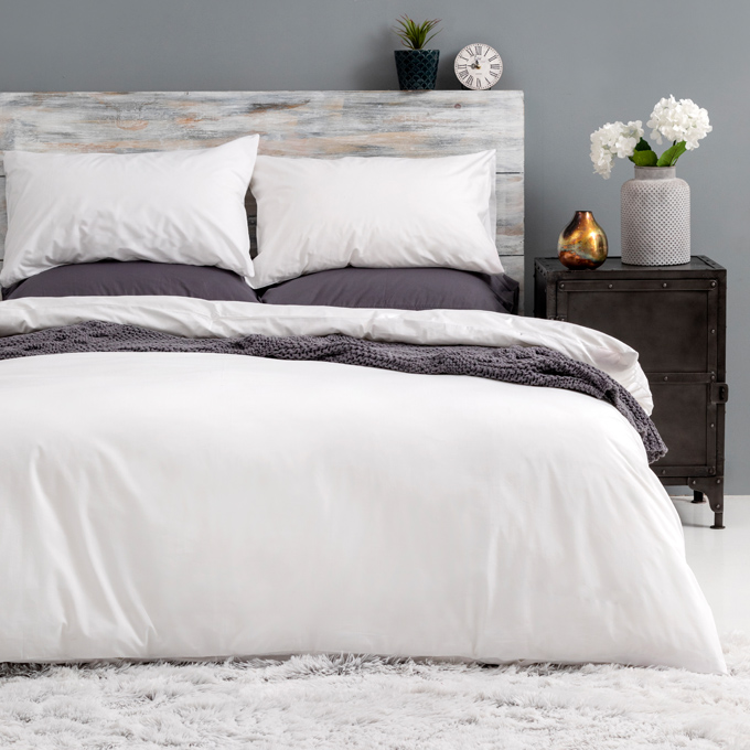 Standard Duvet Cover – 300TC – 100% Cotton – White – Horrockses Linen